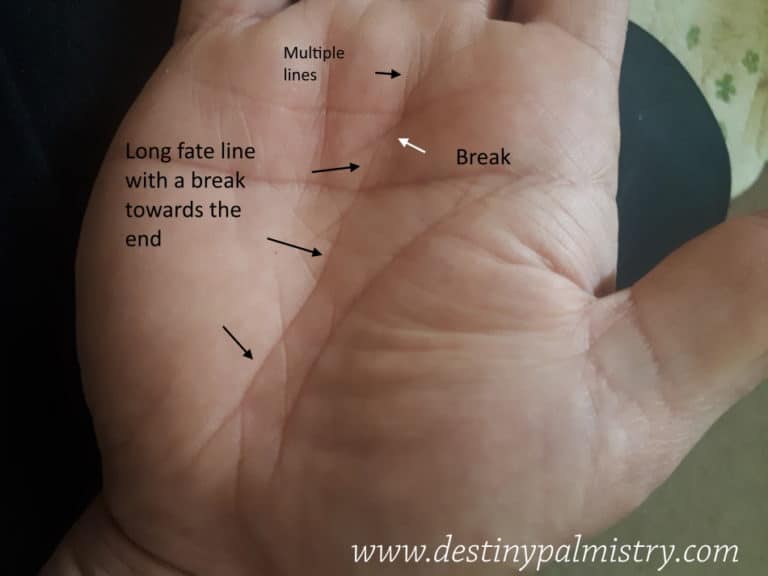 Broken Fate Line Meaning in Palmistry - Destiny Palmistry